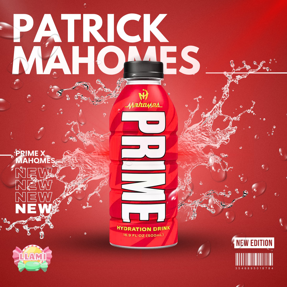 Prime Hydration Patrick Mahomes 500ml | Edición Limitada Usa – LLAMI